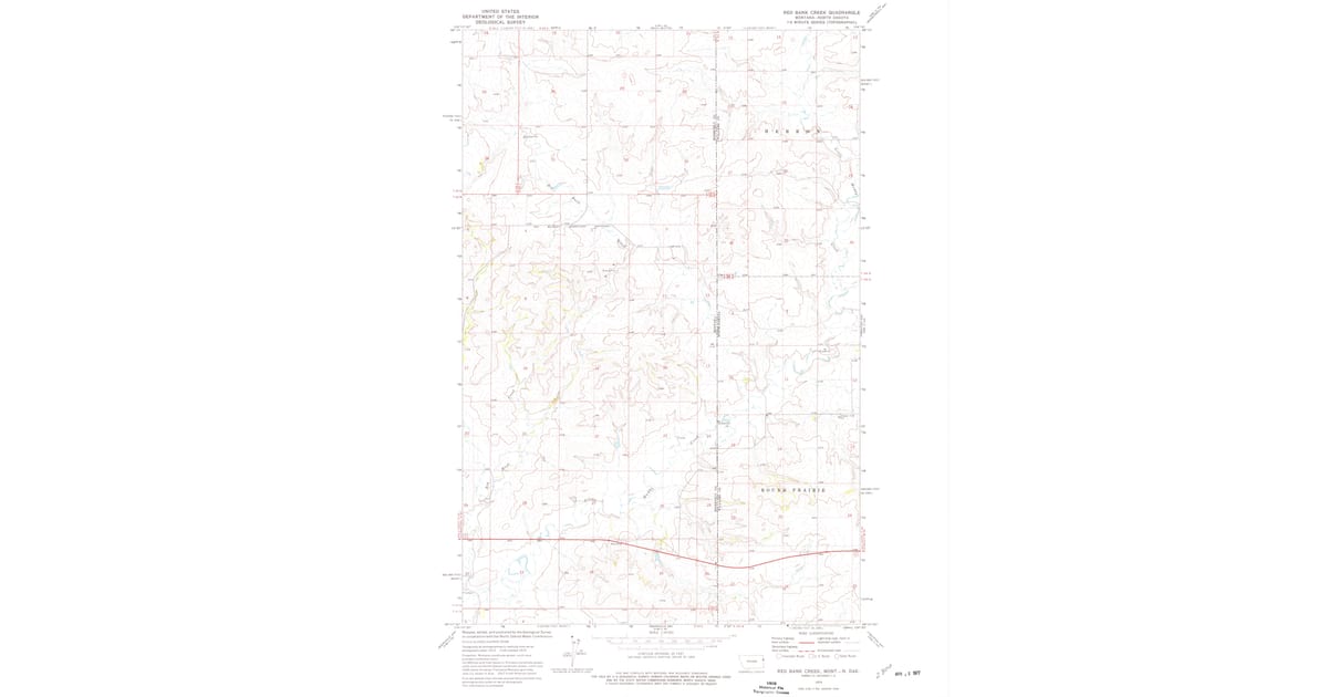 1974 Map of Red Bank Creek, Williams County, ND — High-Res | Pastmaps