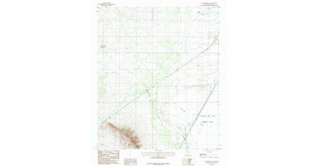 1985 Map of Red Bird Hills, Cochise County, AZ — High-Res | Pastmaps