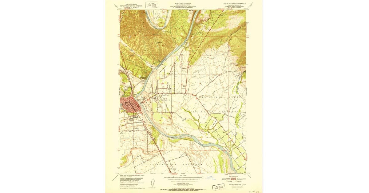 1950s Maps of Red Bluff, CA | Pastmaps