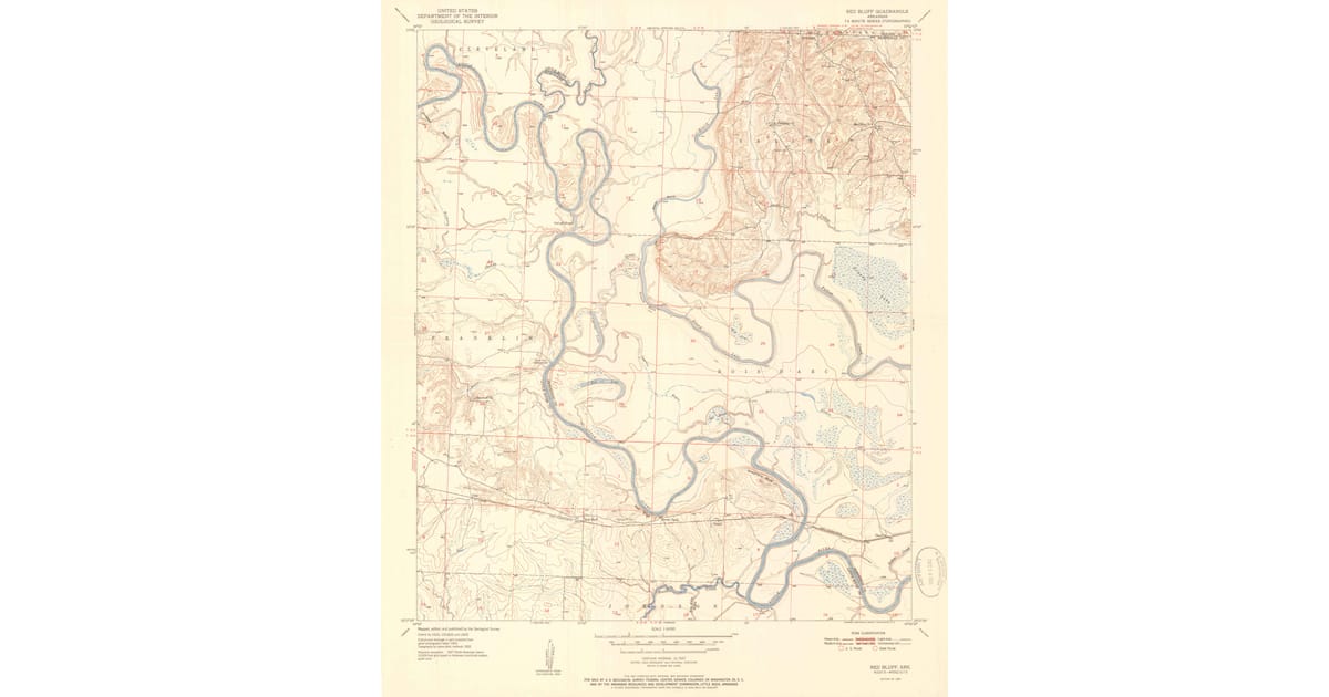 1951 Map of Red Bluff, Hempstead County, AR — High-Res | Pastmaps