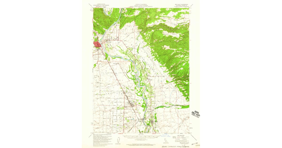1952 Map of Red Bluff, CA — High-Res | Pastmaps