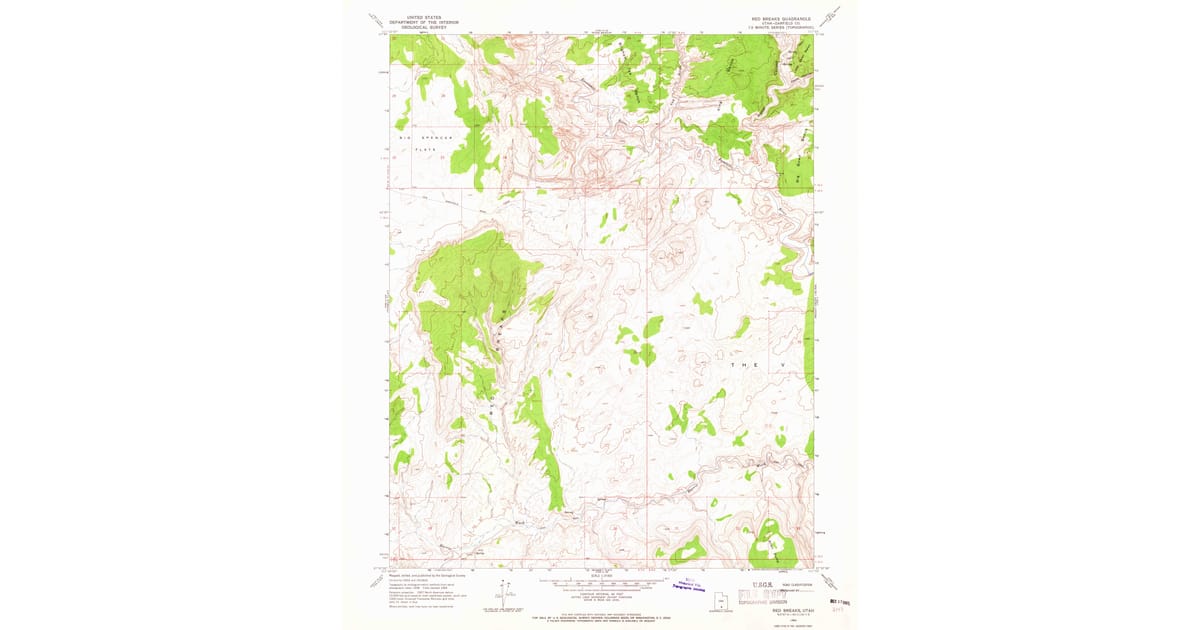 1964 Map of Red Breaks, Garfield County, UT — High-Res | Pastmaps