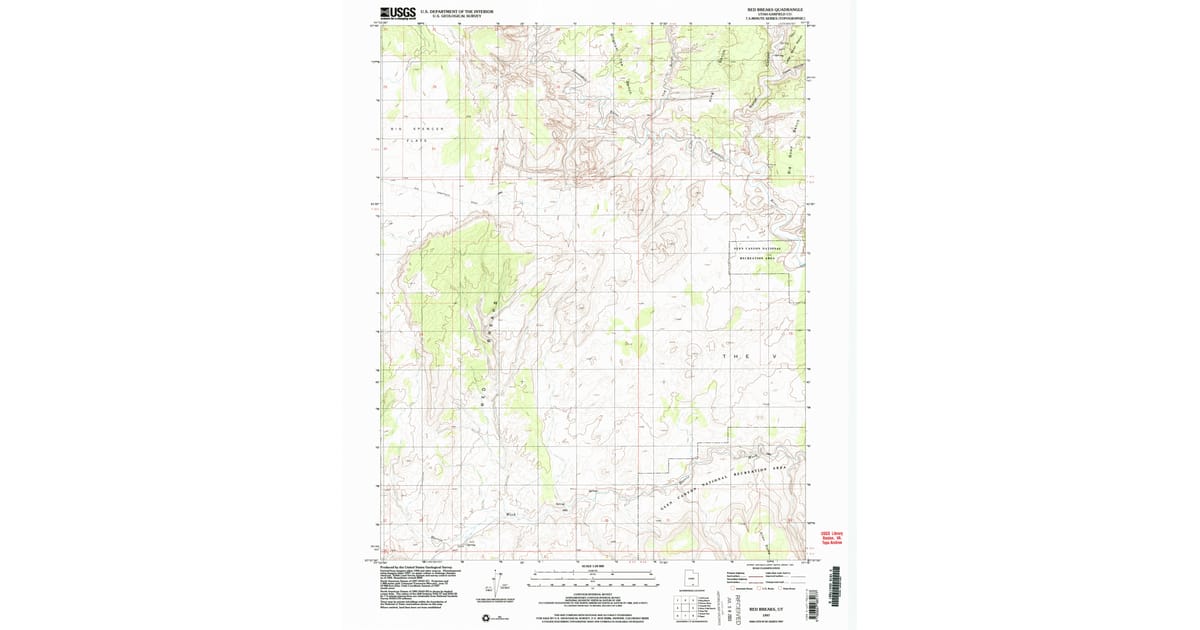 1997 Map of Red Breaks, Garfield County, UT — High-Res | Pastmaps