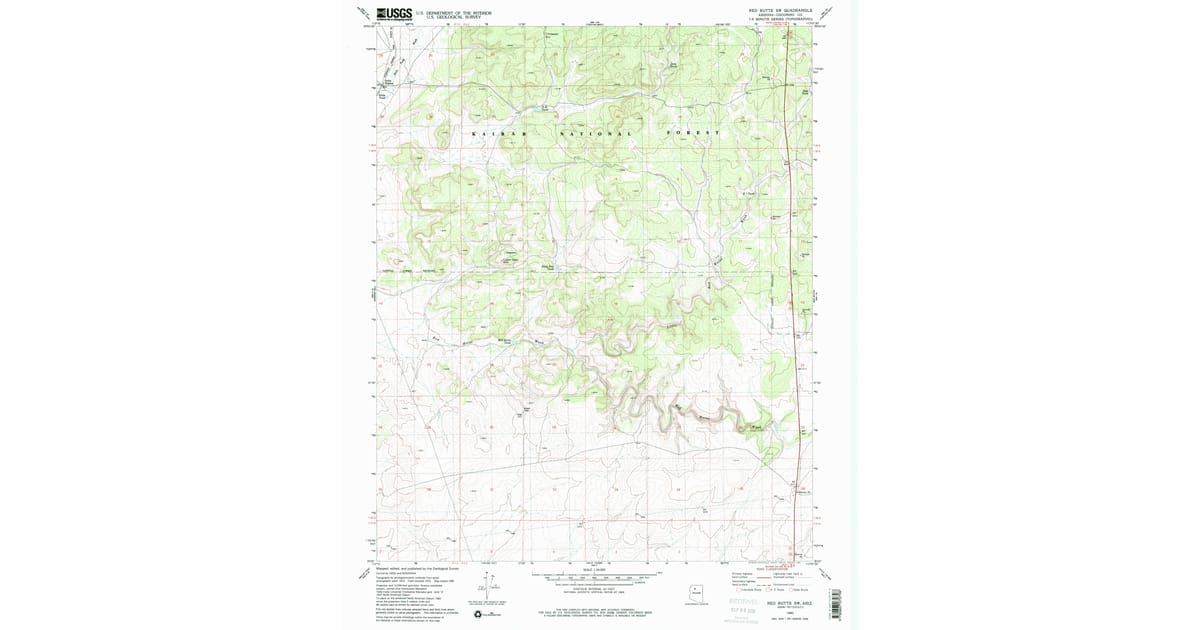 1980 Map of Red Butte SW, Coconino County, AZ — High-Res | Pastmaps