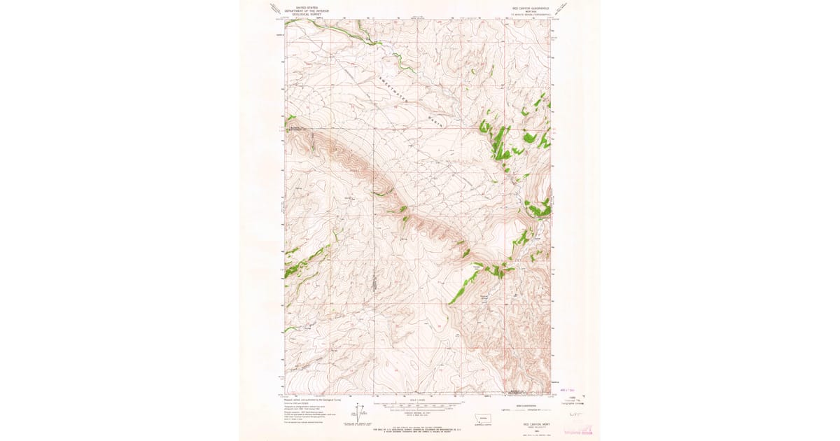1961 Map of Red Canyon, Madison County, MT — High-Res | Pastmaps