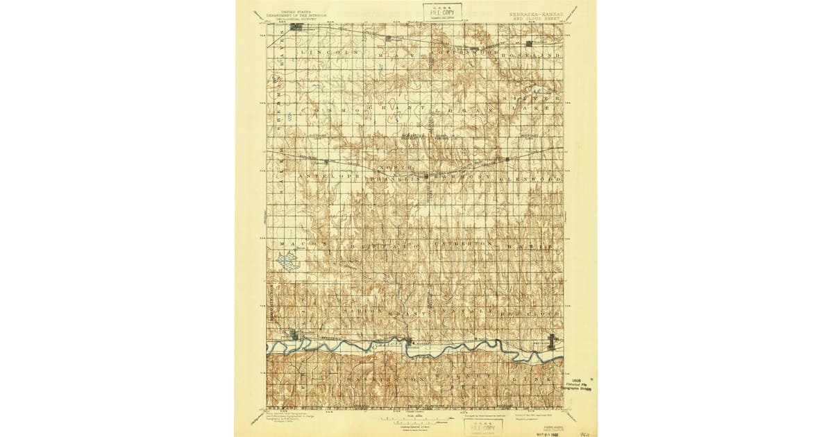 1897 Map of Red Cloud, NE — High-Res, 1940 Print | Pastmaps