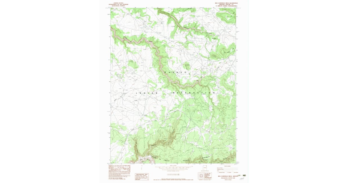 1982 Map of Red Cornfield Mesa, Apache County, AZ — High-Res | Pastmaps