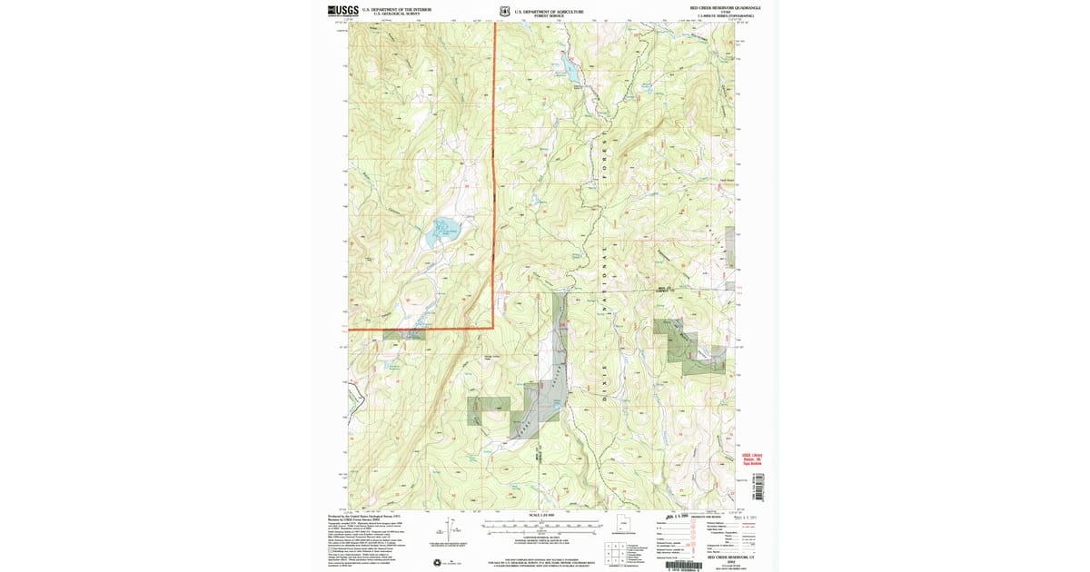 2002 Map of Red Creek Reservoir, Iron County, UT — High-Res | Pastmaps