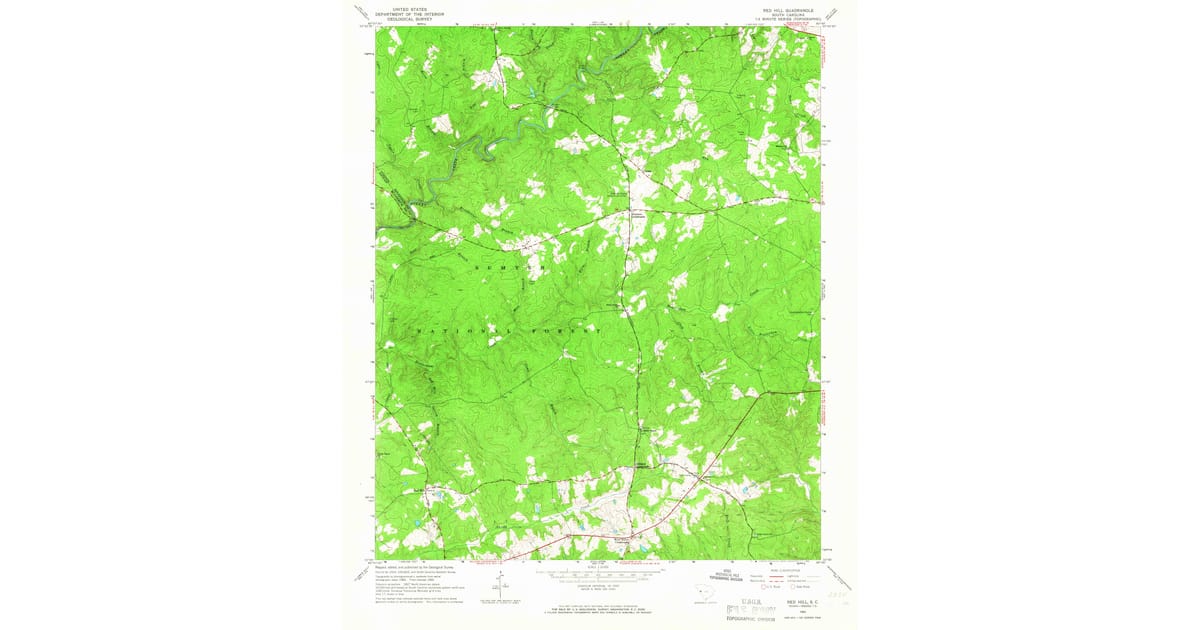 1964 Map of Red Hill, Edgefield County, SC — High-Res | Pastmaps
