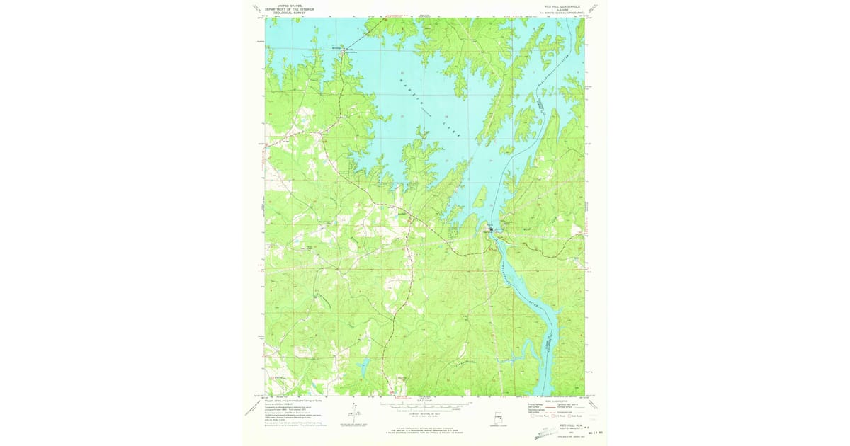 1971 Map of Red Hill, Elmore County, AL — High-Res | Pastmaps
