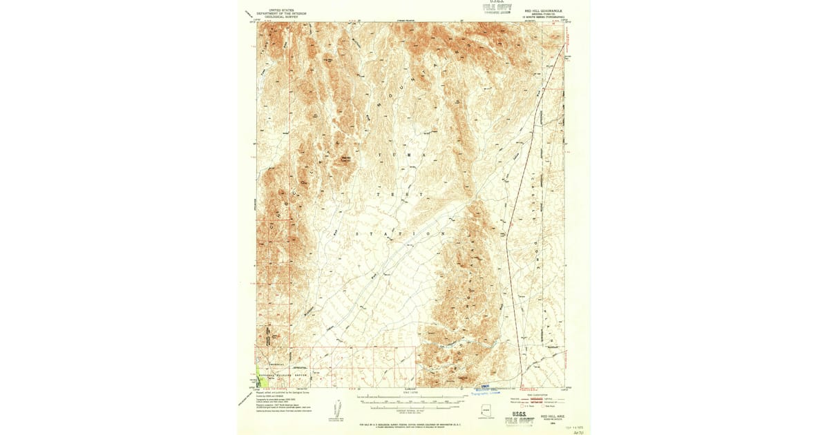 1954 Map of Red Hill, La Paz County, AZ — High-Res | Pastmaps