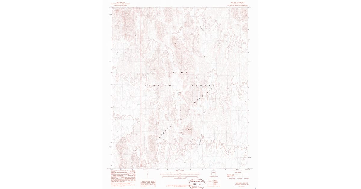 1986 Map of Red Hill, La Paz County, AZ — High-Res | Pastmaps