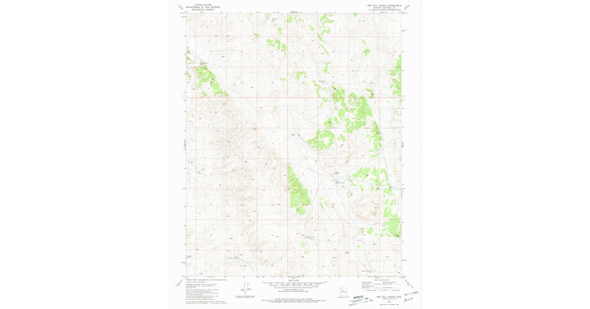 1981 Map of Red Hill Ranch, Coconino County, AZ — High-Res | Pastmaps