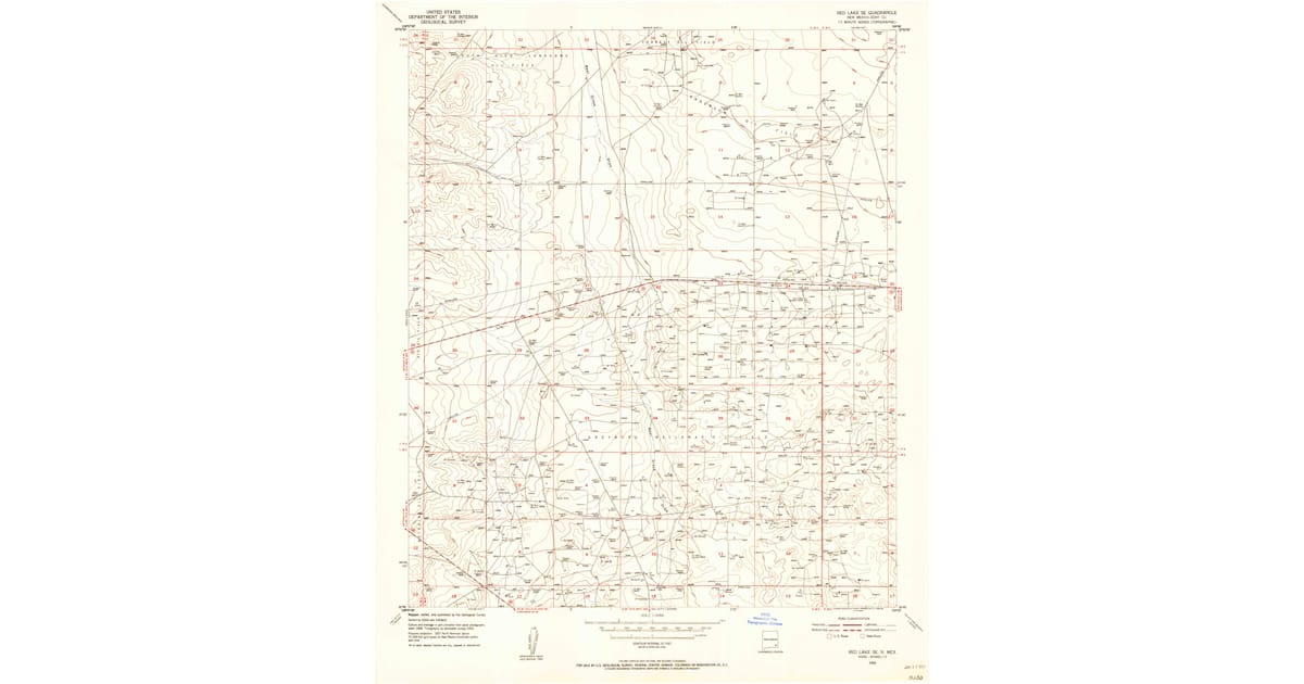 1955 Map of Red Lake SE, Eddy County, NM — High-Res | Pastmaps