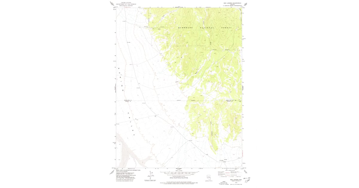 1973 Map of Red Ledges, White Pine County, NV — High-Res | Pastmaps