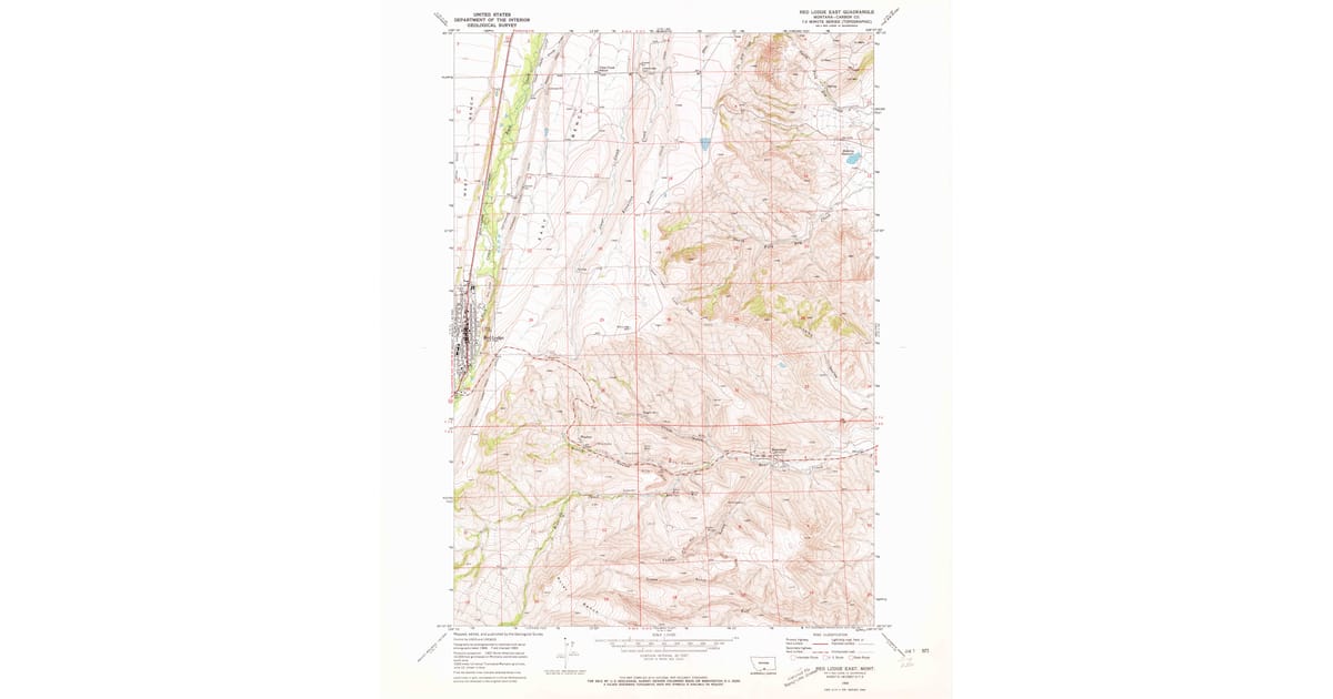 1969 Map of Red Lodge East, Carbon County, MT — High-Res | Pastmaps