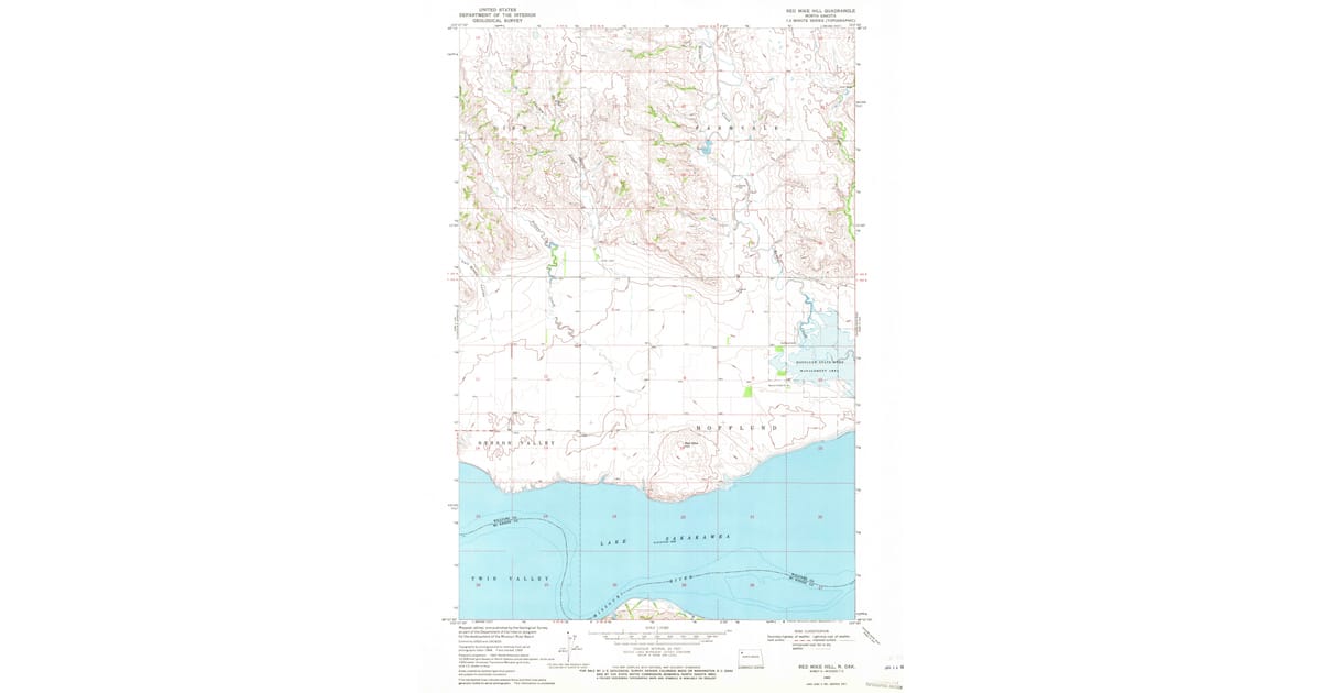 1969 Map of Red Mike Hill, Williams County, ND — High-Res | Pastmaps