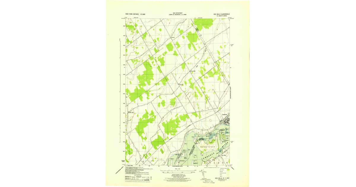 1943 Map of Red Mills, St. Lawrence County, NY — High-Res | Pastmaps