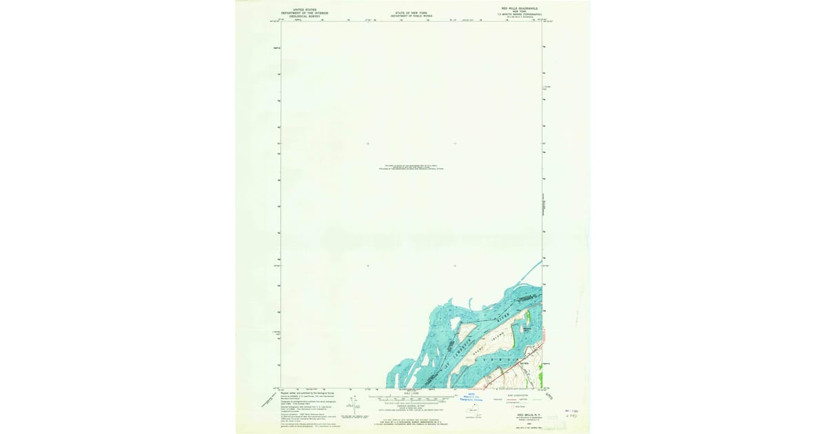 1963 Map of Red Mills, St. Lawrence County, NY — High-Res | Pastmaps