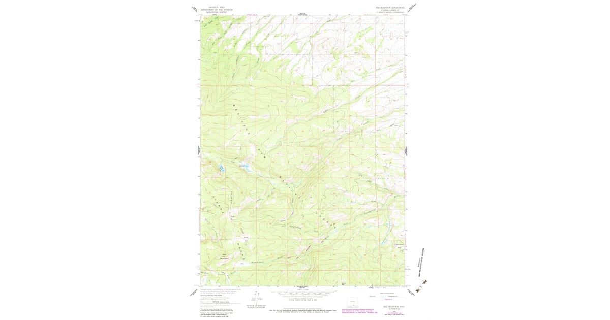 1961 Map of Red Mountain, Carbon County, WY — High-Res, 1984 Print ...