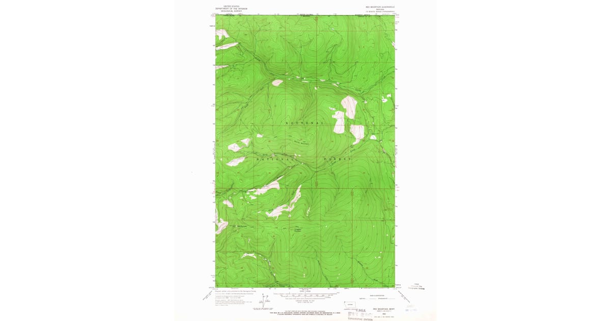 1963 Map of Red Mountain, Lincoln County, MT — High-Res | Pastmaps