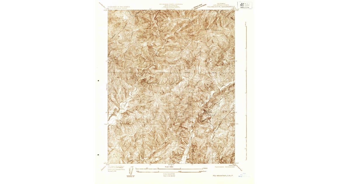 1931 Map of Red Mountain, Los Angeles County, CA — High-Res | Pastmaps