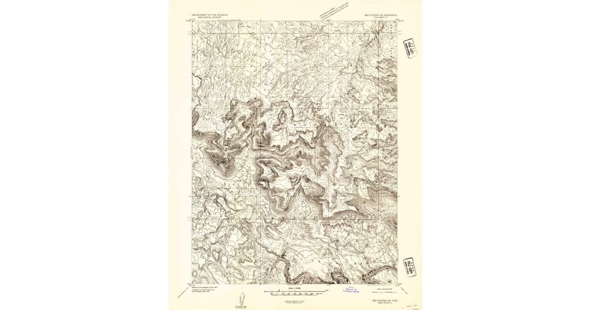 1953 Map of Red Plateau SE, Emery County, UT — High-Res | Pastmaps