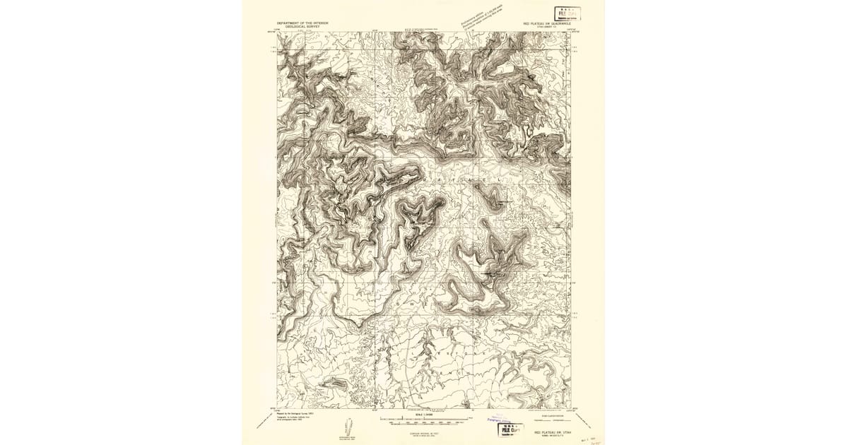 1953 Map of Red Plateau SW, Emery County, UT — High-Res | Pastmaps
