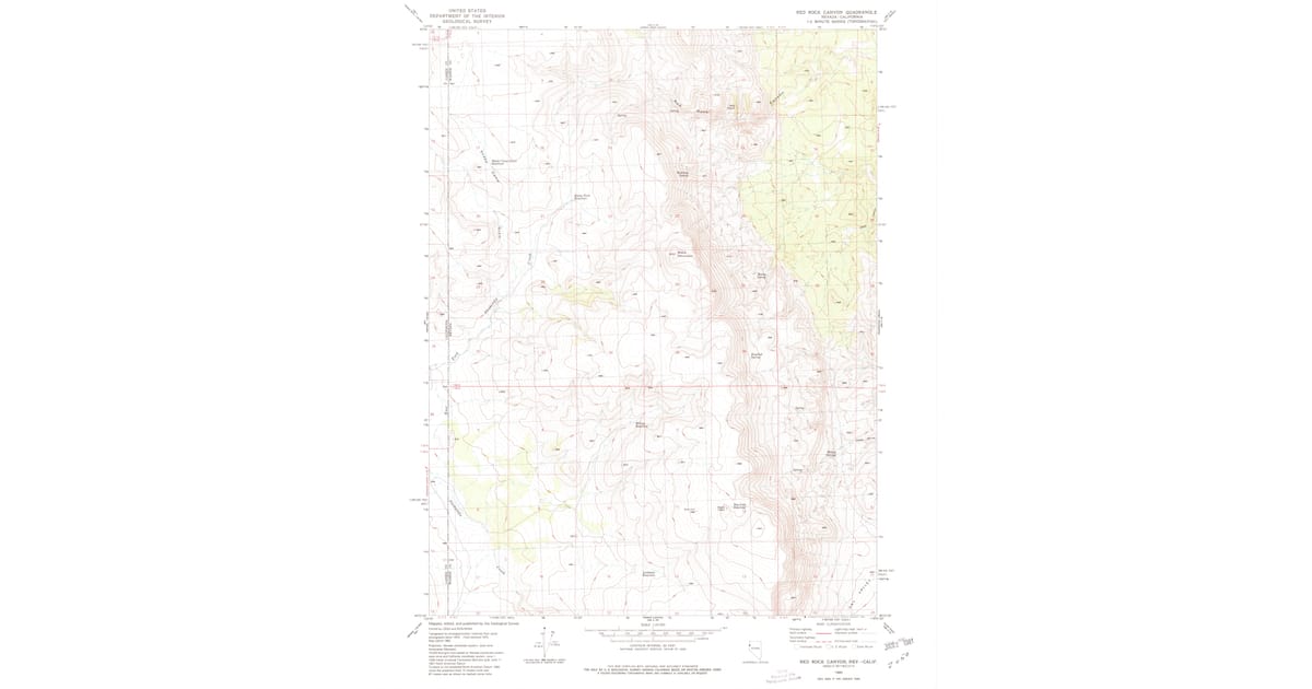 1980 Map of Red Rock Canyon, Washoe County, NV — High-Res | Pastmaps