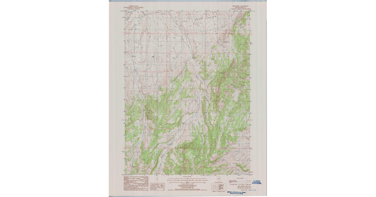 1985 Map of Red Spring, Elko County, NV — High-Res | Pastmaps