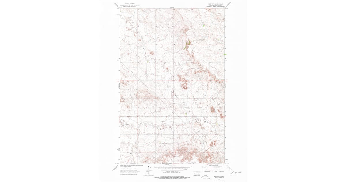 1972 Map of Red Top, Dawson County, MT — High-Res | Pastmaps