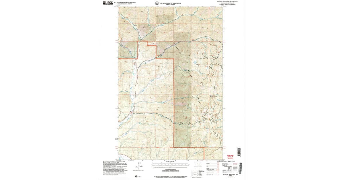 2003 Map of Red Top Mountain, Kittitas County, WA — High-Res | Pastmaps