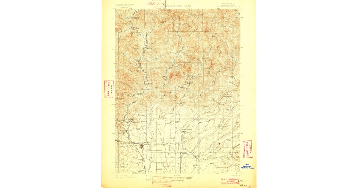 1901 Map of Redding, CA — High-Res | Pastmaps