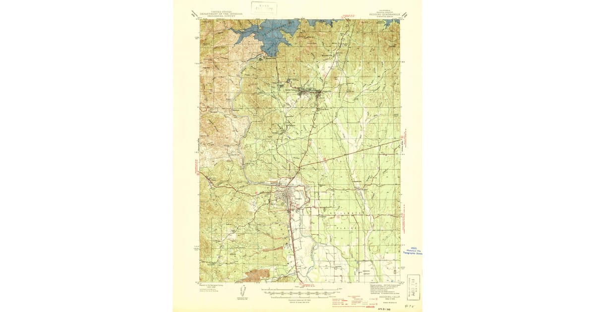 1946 Map of Redding, CA — High-Res | Pastmaps