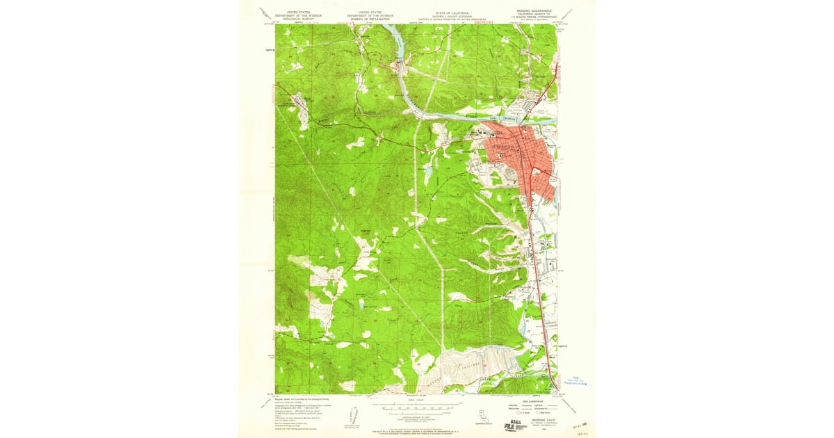 1957 Map of Redding, CA — High-Res | Pastmaps