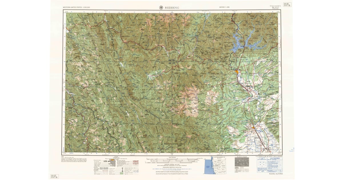 1958 Map of Redding, CA — High-Res | Pastmaps