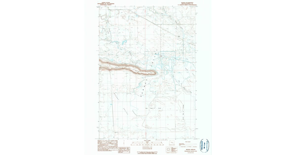 1990 Map of Redess, Harney County, OR — High-Res | Pastmaps