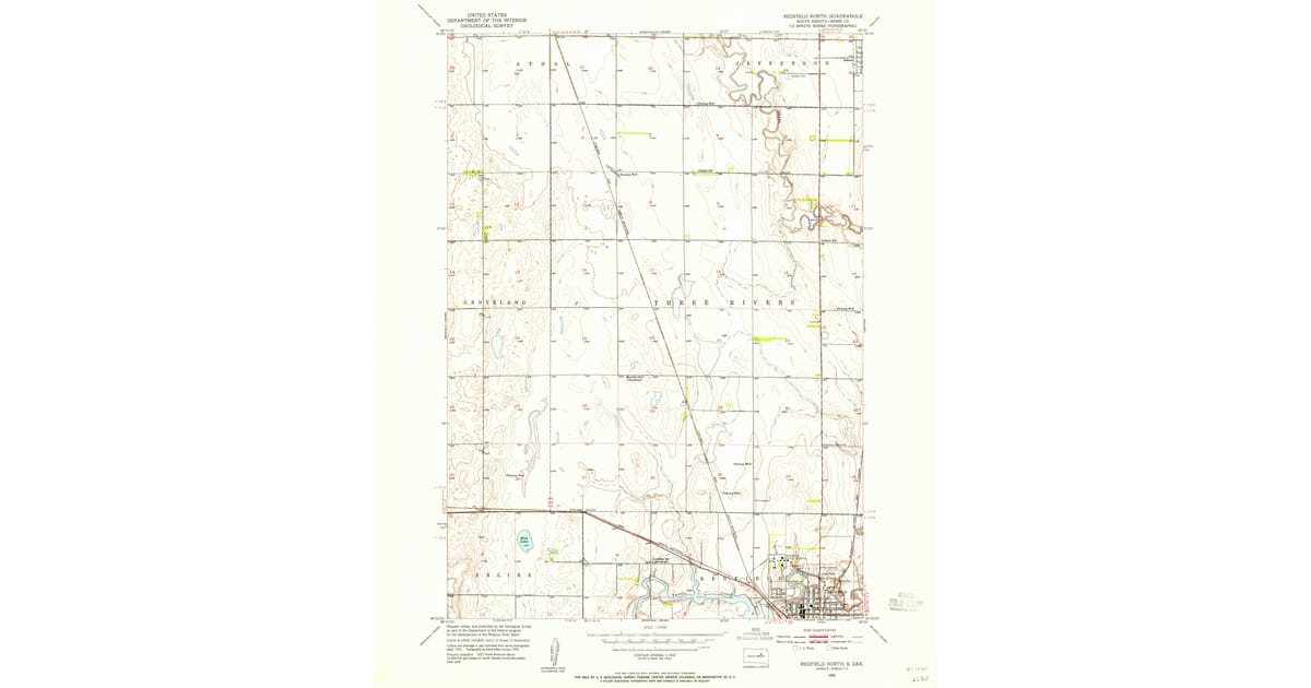 1950s Maps of Three Rivers Township, SD | Pastmaps
