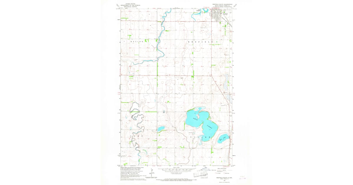 1966 Map of Redfield South, Spink County, SD — High-Res | Pastmaps
