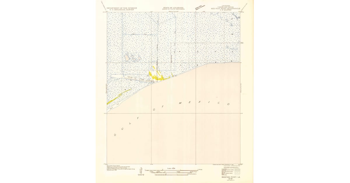 1954 Map of Redfish Point SW, Vermilion Parish, LA — High-Res | Pastmaps