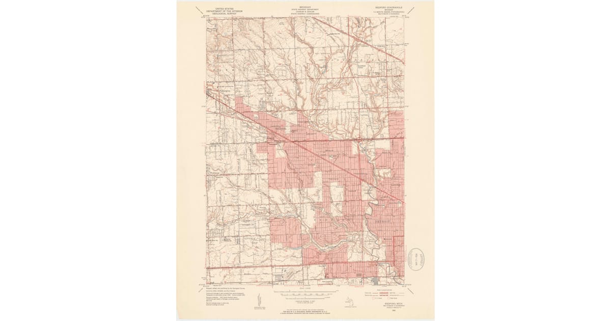 1952 Map of Redford, Wayne County, MI — High-Res | Pastmaps