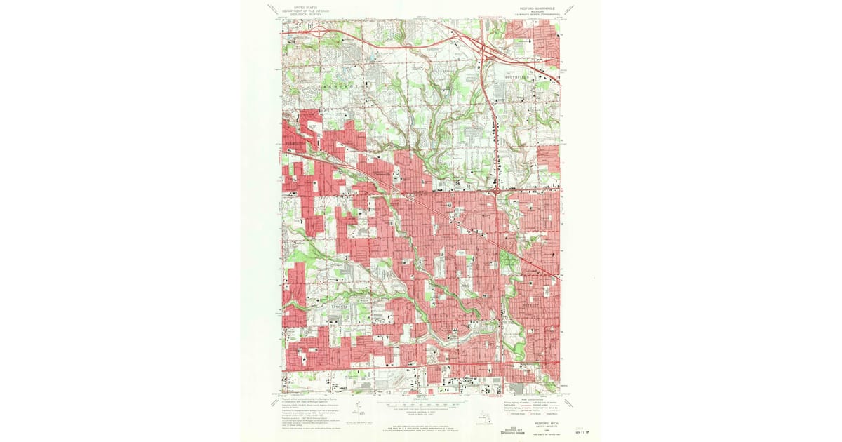 1968 Map of Redford, Wayne County, MI — High-Res | Pastmaps
