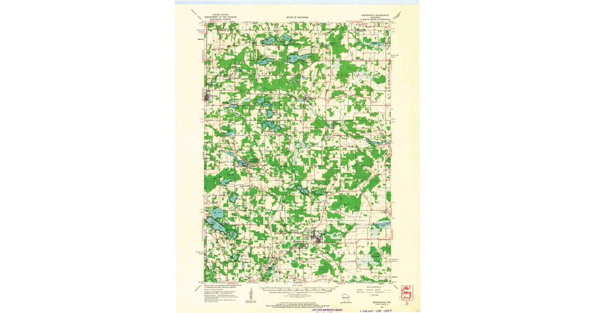 1961 Map of Redgranite, WI — High-Res | Pastmaps