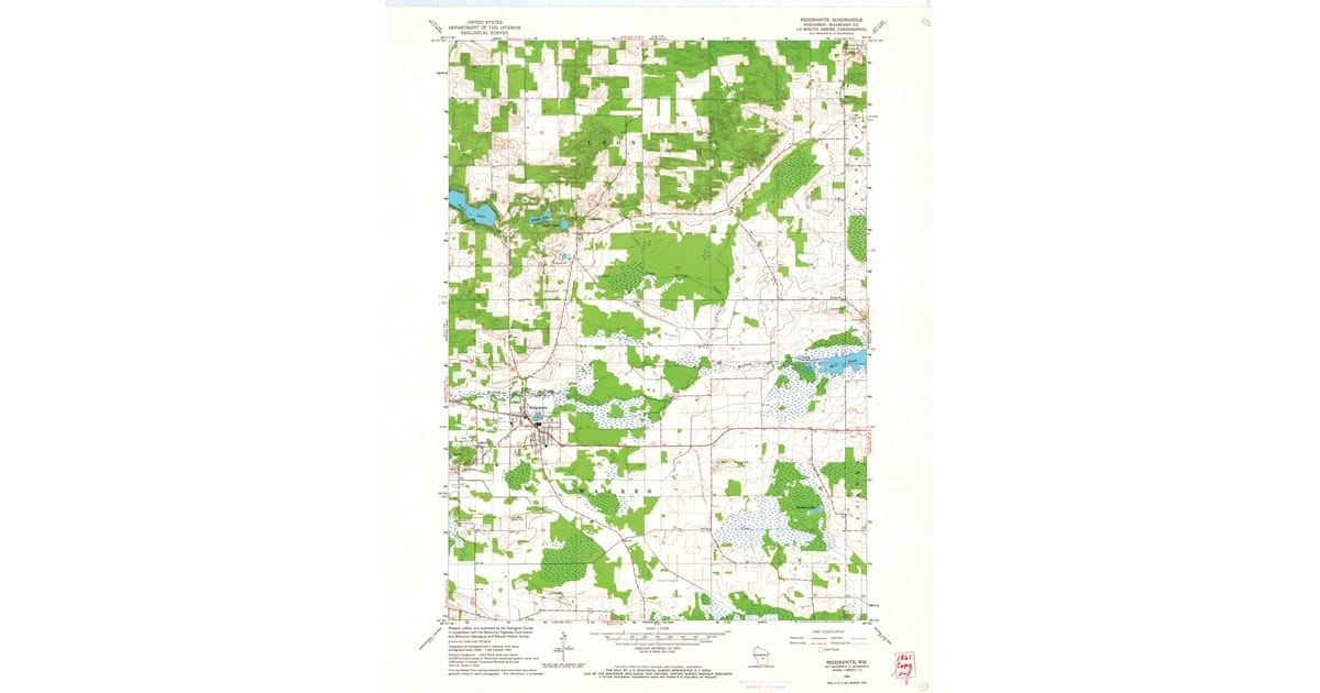 1961 Map of Redgranite, WI — High-Res | Pastmaps