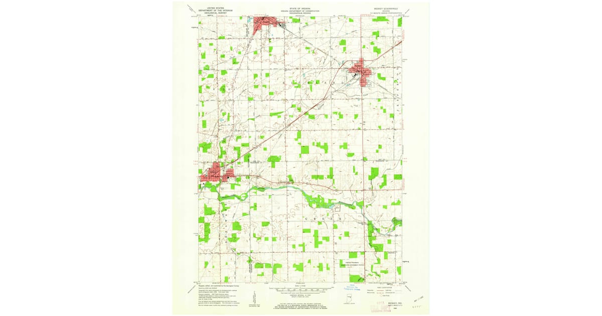 1960 Map of Redkey, IN — High-Res | Pastmaps