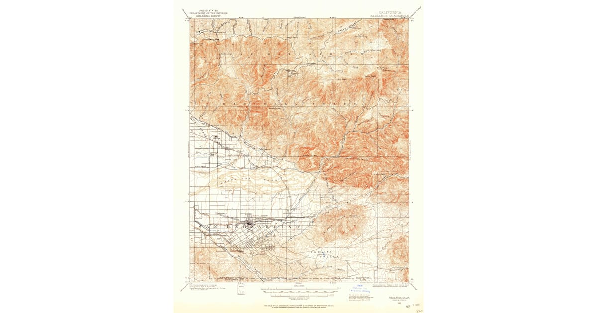 Old Maps of Yucaipa, CA for Hiking & Exploration | Pastmaps