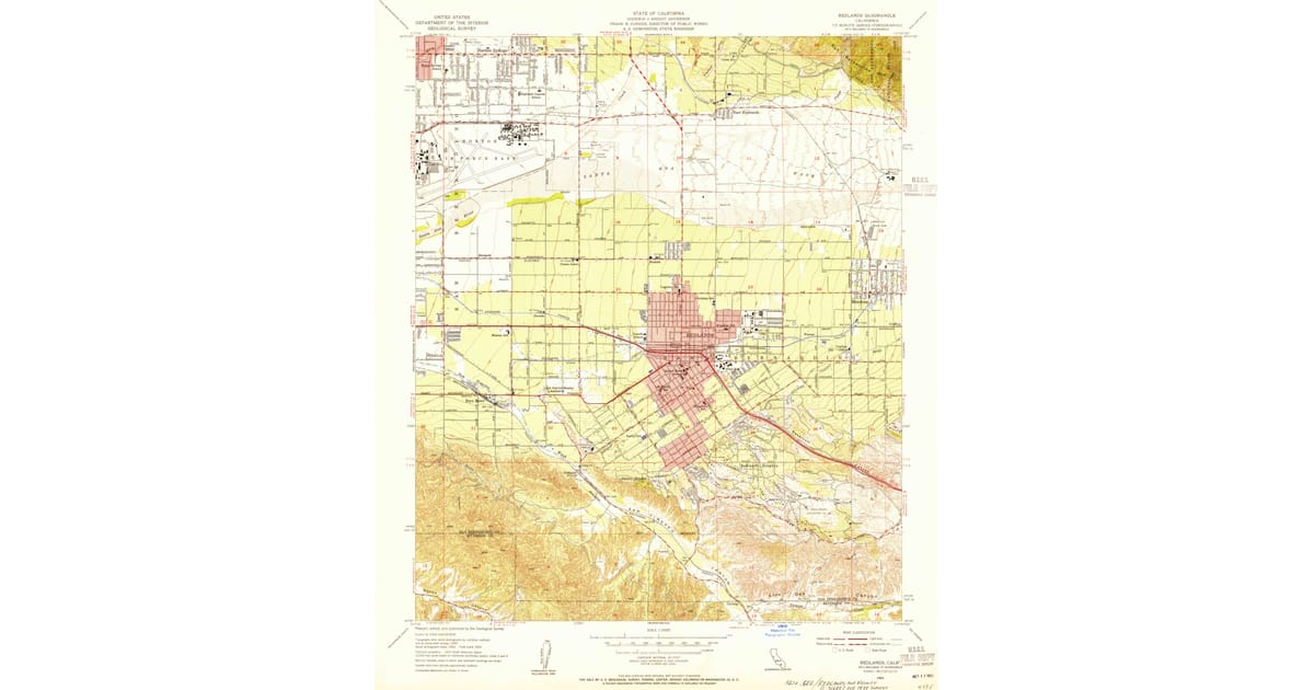 1954 Map of Redlands, CA — High-Res | Pastmaps