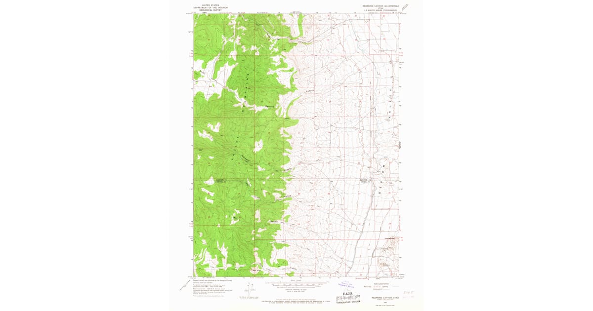 1966 Map of Redmond Canyon, Sanpete County, UT — High-Res | Pastmaps