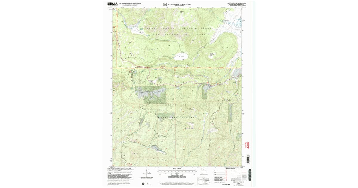 2002 Map of Redondo Peak, Sandoval County, NM — High-Res | Pastmaps