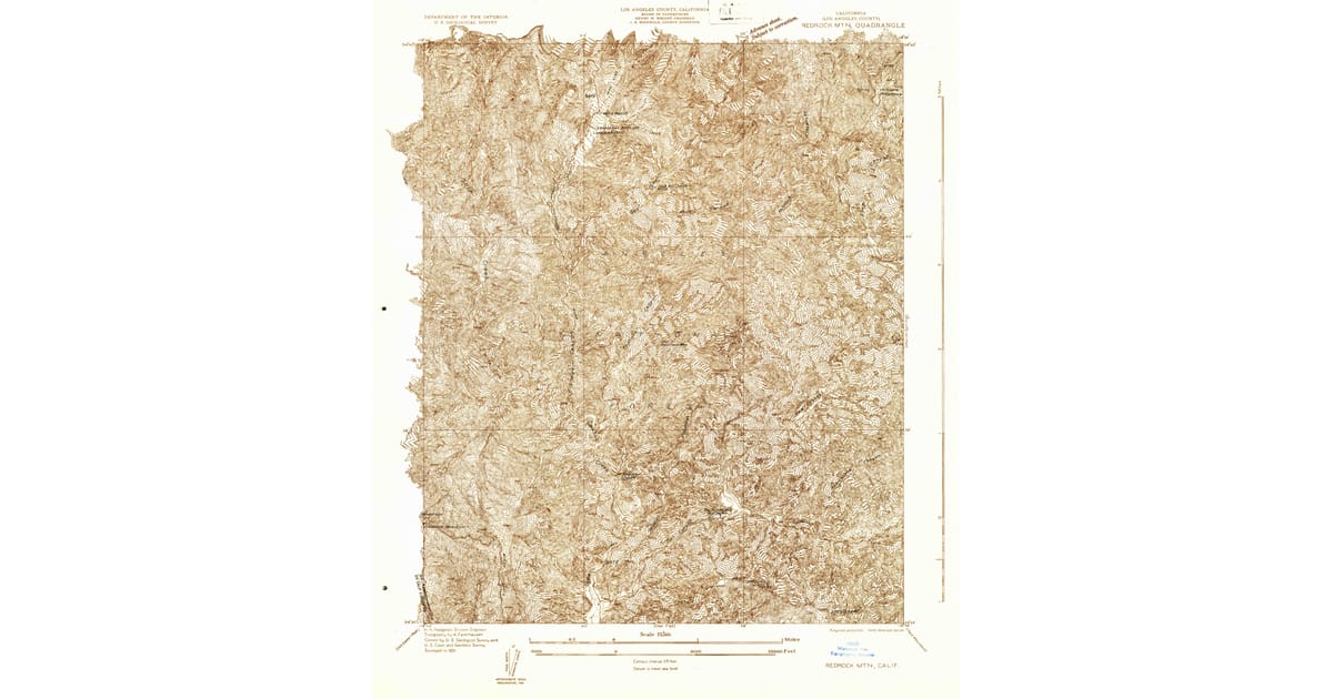 1931 Map of Redrock Mtn, Los Angeles County, CA — High-Res | Pastmaps
